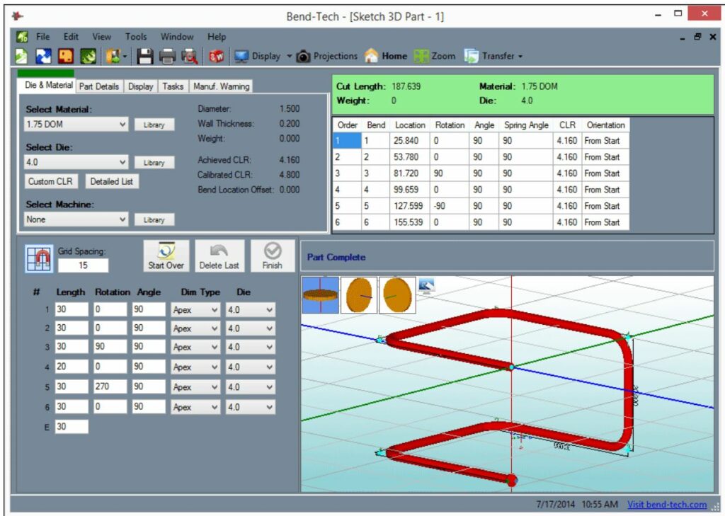 Bend-Tech EZ3D Software