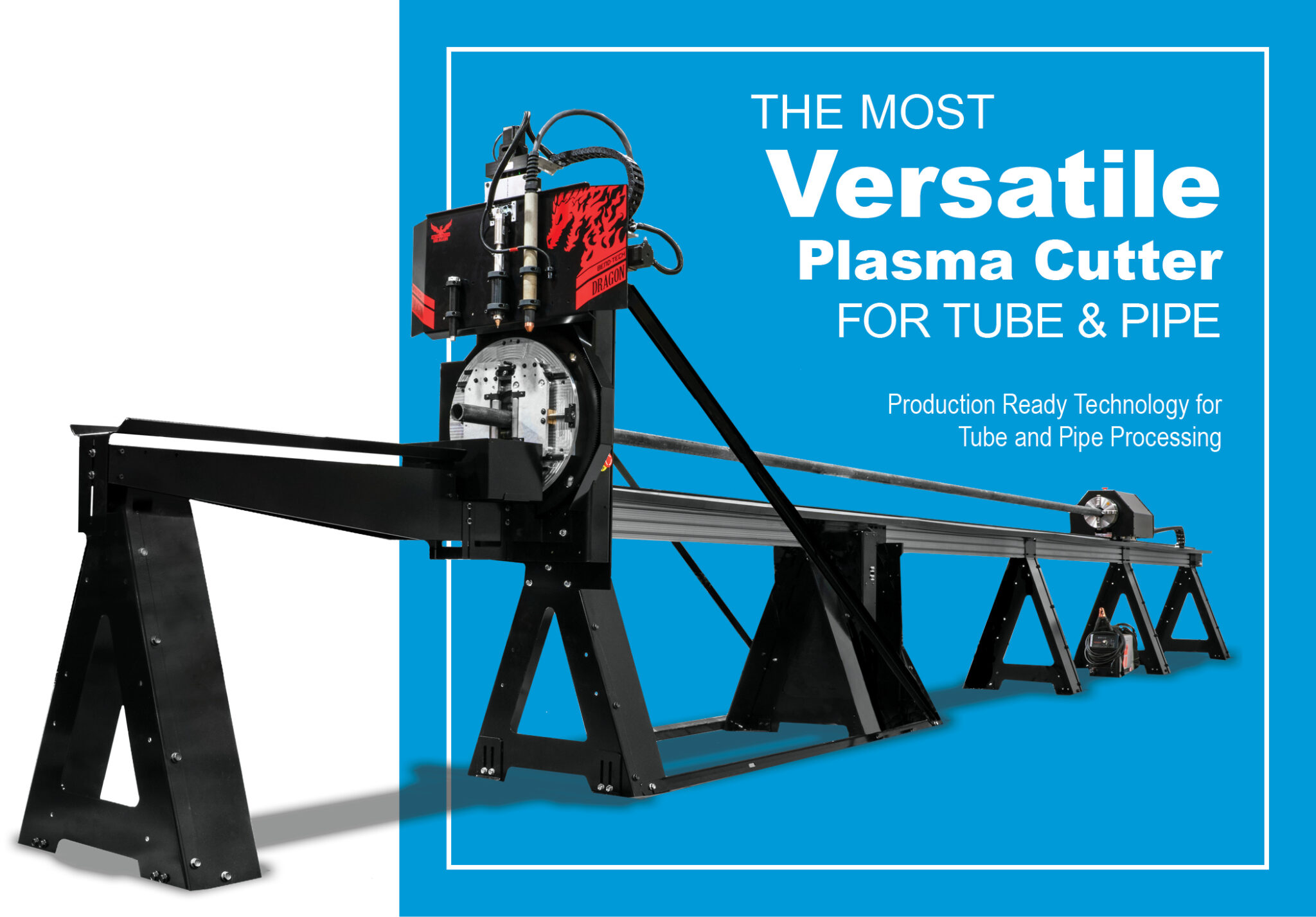 Versatile A400 plasma cutter for tube and pipe processing